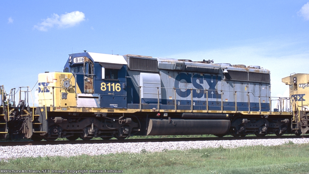 CSX SD40-2 #8116, in the consist of Q681-25,